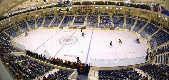 Ralph Engelstad Arena Seating The Banners Hanging In The Arena